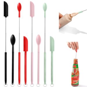 vodolo 8 pcs silicone telescopic spatula and spoon for makeup mixing palette mini makeup spatulas to get last of makeup out, beauty cosmetic spatula make up spatula tool