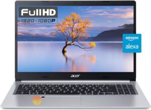 acer aspire 5 slim laptop, 15.6" fhd ips, amd ryzen 3 3350u quad-core mobile processor, 20gb ddr4 ram, 512gb ssd, wifi 6, backlit kb, fingerprint reader, hdmi, amazon alexa, windows 11, silver