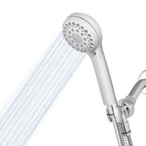 waterpik high pressure hand held shower head with hose, powerpulse massage 6-mode, chrome xal-643me