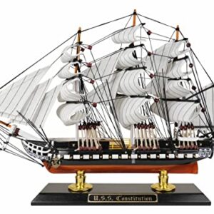 SAILINGSTORY Wooden Model Ship USS Constitution 1/225 Scale Replica Ship Model Sailboat Decor Smalll