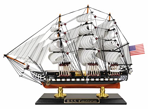 SAILINGSTORY Wooden Model Ship USS Constitution 1/225 Scale Replica Ship Model Sailboat Decor Smalll