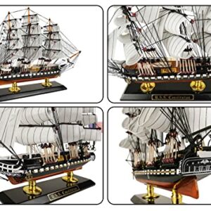 SAILINGSTORY Wooden Model Ship USS Constitution 1/225 Scale Replica Ship Model Sailboat Decor Smalll