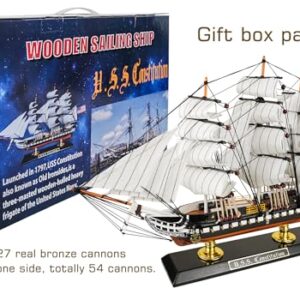 SAILINGSTORY Wooden Model Ship USS Constitution 1/225 Scale Replica Ship Model Sailboat Decor Smalll