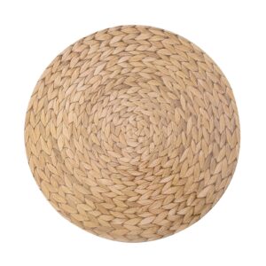 Efavormart 6 Pack | 13" Natural Woven Rattan Design Disposable Serving Trays, Round Paper Charger Plates