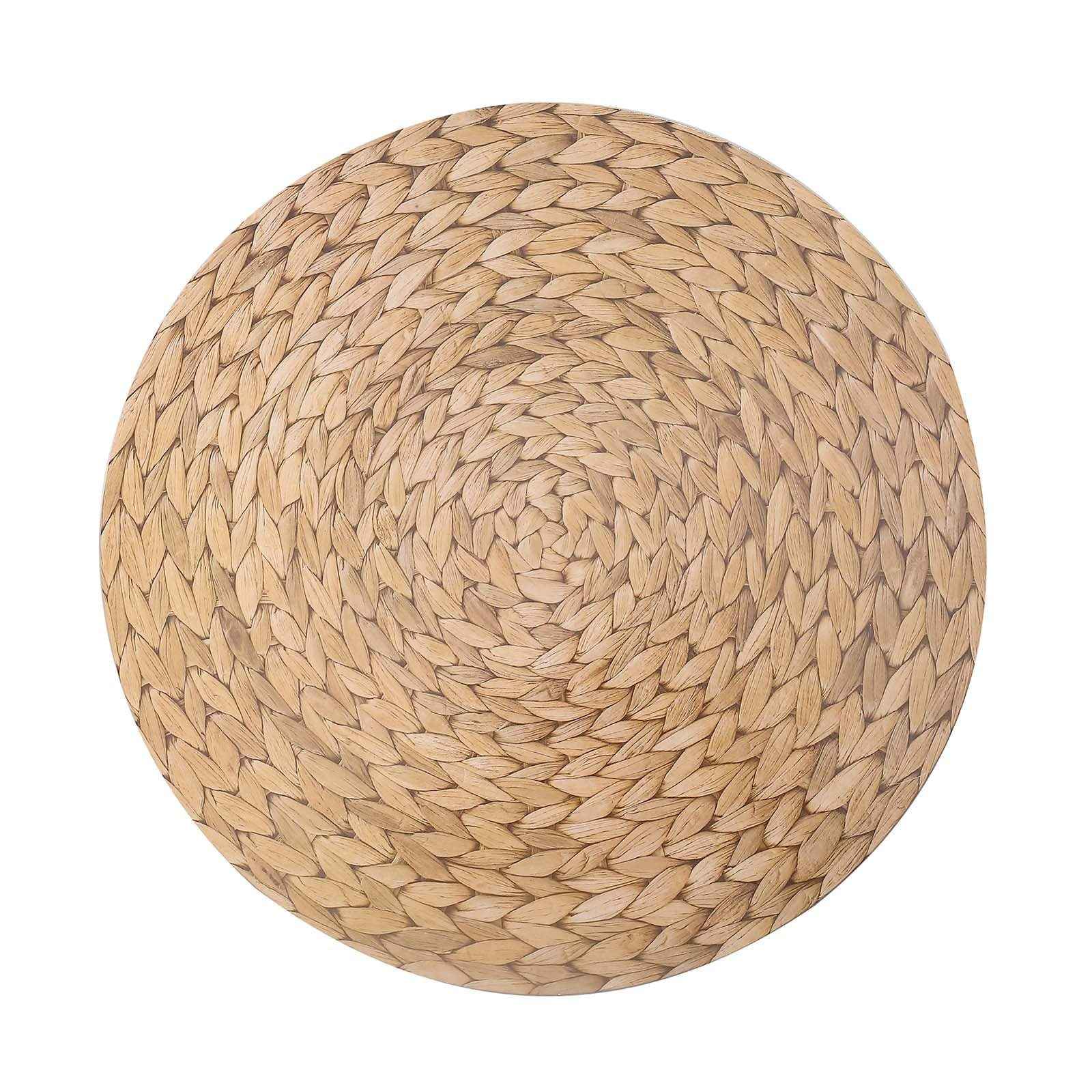 Efavormart 6 Pack | 13" Natural Woven Rattan Design Disposable Serving Trays, Round Paper Charger Plates