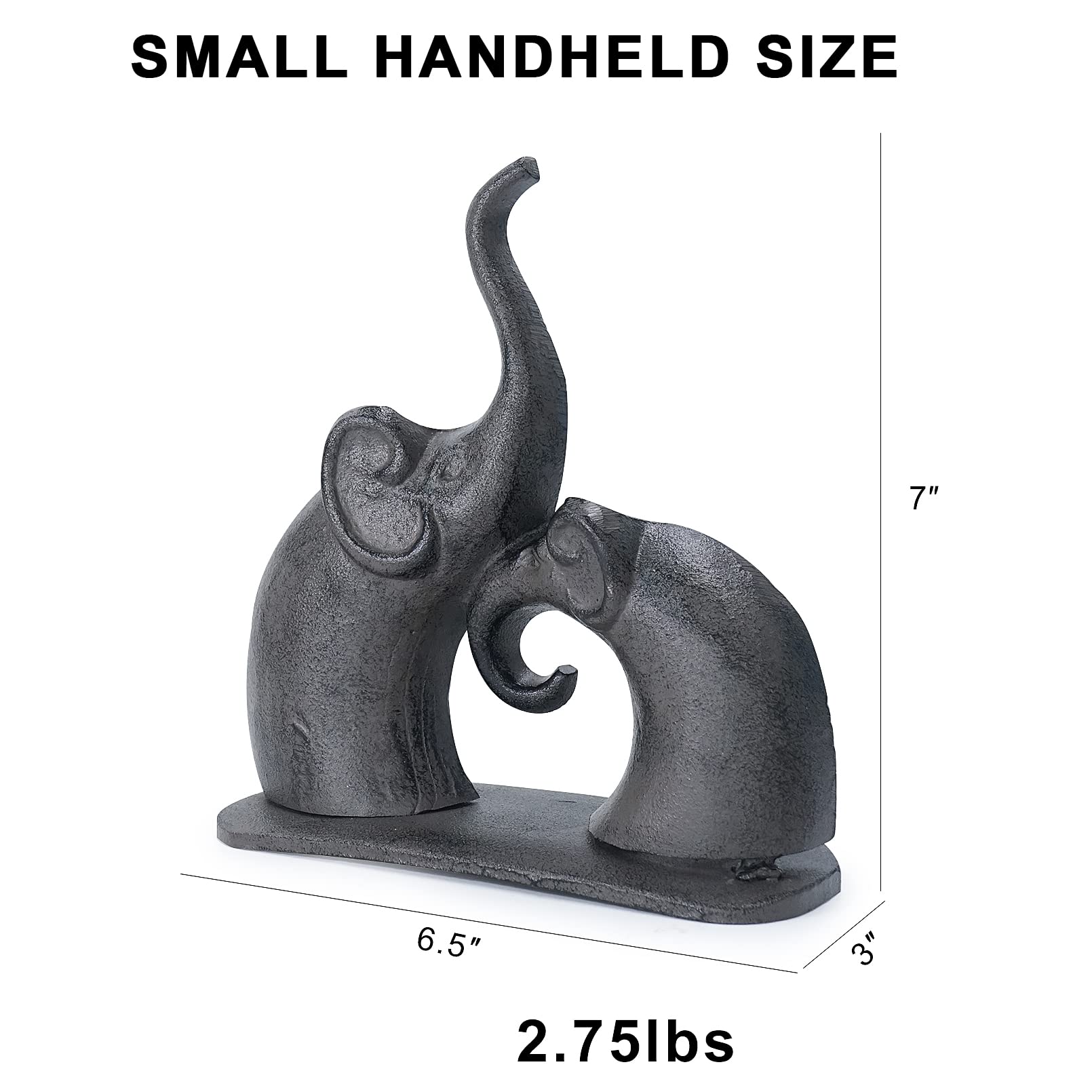 DreamsEden Cast Iron Elephant Door Stopper, Small Elephant Decorative Doorstops Metal Cute Animal Door Stop