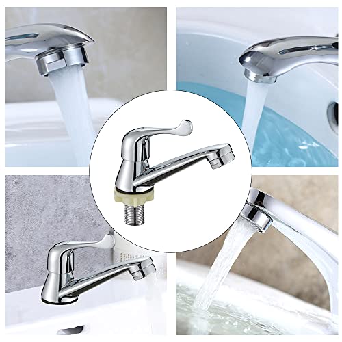 CCMTangHong Lavatory Basin Bath Faucet, Single Cold Water Faucet, Polished Chrome Finish, Modern Elegant Design, Easy To Use, Dishwasher Safe