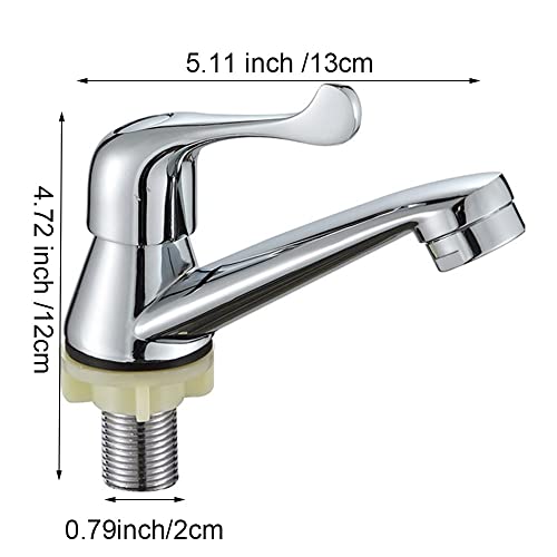 CCMTangHong Lavatory Basin Bath Faucet, Single Cold Water Faucet, Polished Chrome Finish, Modern Elegant Design, Easy To Use, Dishwasher Safe