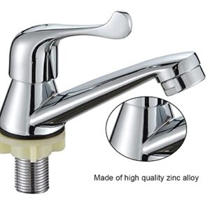 CCMTangHong Lavatory Basin Bath Faucet, Single Cold Water Faucet, Polished Chrome Finish, Modern Elegant Design, Easy To Use, Dishwasher Safe