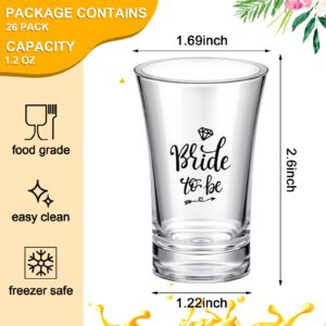 Karenhi 26 Pcs Shot Glasses Wedding Favors Groom Shot Glasses for Guests 1.2 oz Bachelorette Party Funny Shot Glasses Acrylic Clear Shot Glasses for Bachelorette Wedding Bridal Party Favors