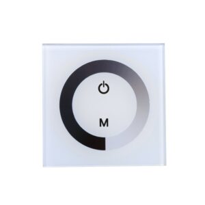 LED Dimmer, DC 12V 24V Wall Touch Dimmer Wall Mounted Single Color Touch Panel LED Dimmer Switch Brightness Controlle for LED Light Strip (White)