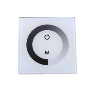 LED Dimmer, DC 12V 24V Wall Touch Dimmer Wall Mounted Single Color Touch Panel LED Dimmer Switch Brightness Controlle for LED Light Strip (White)