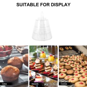 UPKOCH Dessert Table Display Set 4 Tiers Macaron Tower Stand with Dome Lid Clear Macaron Holder Macaron Display Shelf Rack Desserts Stand for Wedding Party Favors