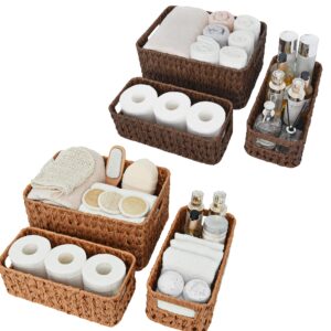 granny says bundle of 3-pack waterproof wicker baskets storage & 3-pack wicker storage baskets