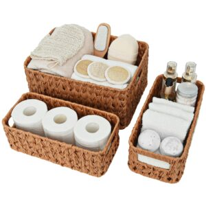 GRANNY SAYS Bundle of 3-Pack Waterproof Wicker Baskets Storage & 3-Pack Wicker Storage Baskets