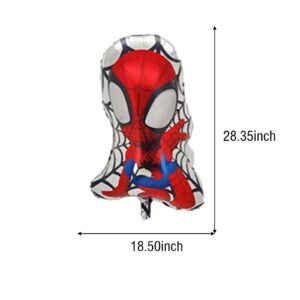 Superhero 3rd Birthday Balloon Bouquet Decorations 7PCS Superhero Foil Balloons for Boys Birthday Baby Shower Spider Themed Party Decorations (4th Birthday)