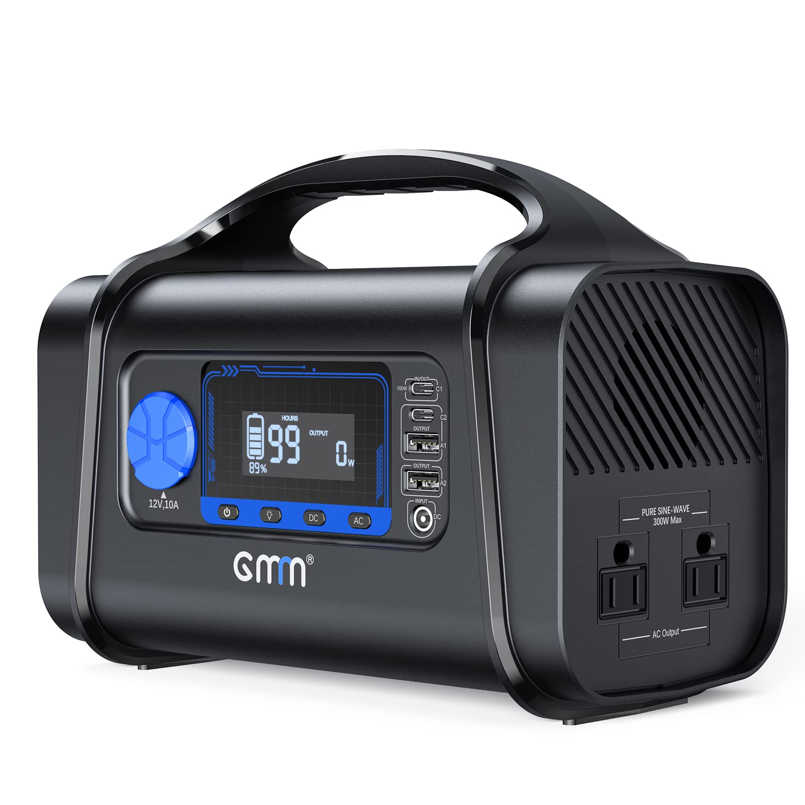 Portable Power Station 300W Outdoor Generator 296Wh Backup Lithium Battery Portable Generator with 100W USB C PD Output&Input, 2AC Outlet, 2 USB A& USB C, LED Flashlight for Outdoors Camping Travel