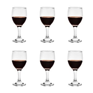 btgllas 120ml 4 ounce - set of 6 classic red wine glasses durable clear white lead-free glass cup for party (glass, 6pcs4oz)