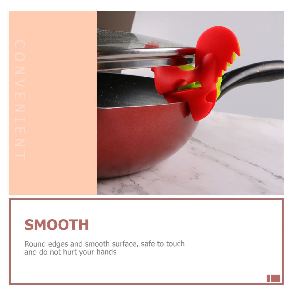 Kitchen Utensil Holder Red Utensil Holder 2pcs Spill-proof Lid Lifter Silicone Lid Lifts Chicken Kitchen Pot Lid Holders Lid Stand Holder Keep The Lid Open Pot Lid Stand Pot Lid Holder