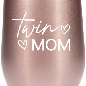 VIOLET & GALE Twin Mom Gifts - 12oz Tumbler Cup Wine Glass- Beautiful Coffee Mug For Mom of Twins, Twins Baby Gifts