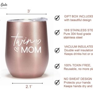 VIOLET & GALE Twin Mom Gifts - 12oz Tumbler Cup Wine Glass- Beautiful Coffee Mug For Mom of Twins, Twins Baby Gifts