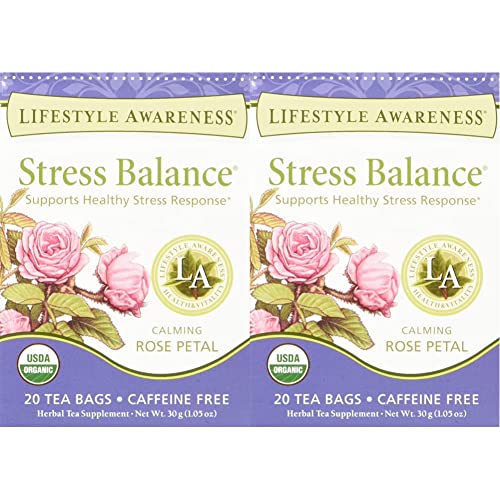 Lifestyle Awareness Teas, Caffeine Free Stress Balance Tea, 20 Count (Pack of 2)