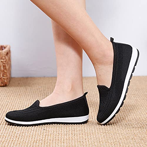 USYFAKGH Womens Slip On Shoes Walking Shoes Sock Sneakers - Mesh Slip On Air Cushion Lady Girls Modern Jazz Dance Easy Shoes Platform