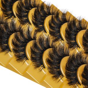 Eyelashes Mink Lashes Fluffy Natural Look Wispy Full Eye Lashes 8D 20 mm Long C Curl Strip Eyelashes Pack 10 Pairs Reusable Fake Eyelashes That Look Like Extensions by GODDVENUS