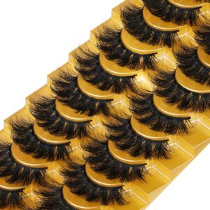 Eyelashes Mink Lashes Fluffy Natural Look Wispy Full Eye Lashes 8D 20 mm Long C Curl Strip Eyelashes Pack 10 Pairs Reusable Fake Eyelashes That Look Like Extensions by GODDVENUS