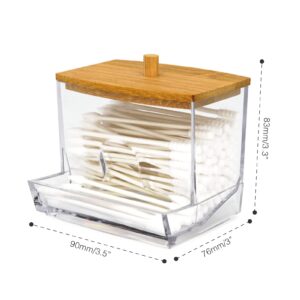 Yujanery Cotton Swab Pads Holde, Qtip Cotton Swab Dispenser, Bathroom Countertop Decorative Storage Organizer, Clear Holder for Storage 1 Pcs