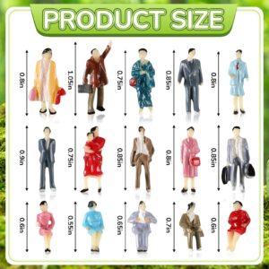 Hungdao 100 Pcs Small 1: 87 Ho Scale Tiny People Figurines Miniature People Figurines Sitting Standing Tiny People Model Trains Architectural People Painted Figures for Park Street Miniature Scenes