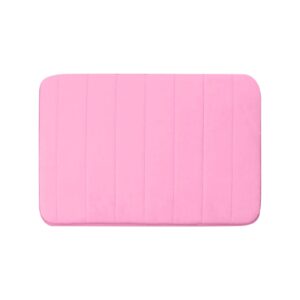 memory foam bath mats, bathroom rugs memory foam, super absorbent soft bath mat rug, non slip waterproof quick dry washable pink bathroom mat rug, tapete para baño, alfombra de baño, 17" x 24"