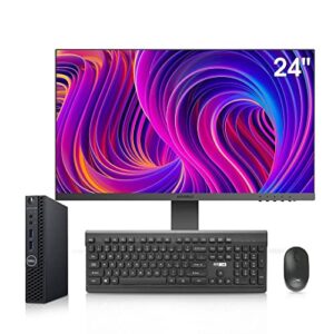 dell optiplex 3060 mini pc windows 11 desktop computers with 24 inch full hd monitor, intel hexa-core i5-8500t,32gb ddr4 1tb m.2 nvme ssd,ax210 built-in wifi 6e,hdmi wireless keyboard mouse(renewed)