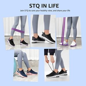 STQ Running Shoes Womens Lightweight Tennis Shoes Non Slip Gym Workout Shoes Breathable Mesh Walking Sneakers Black White 8.5