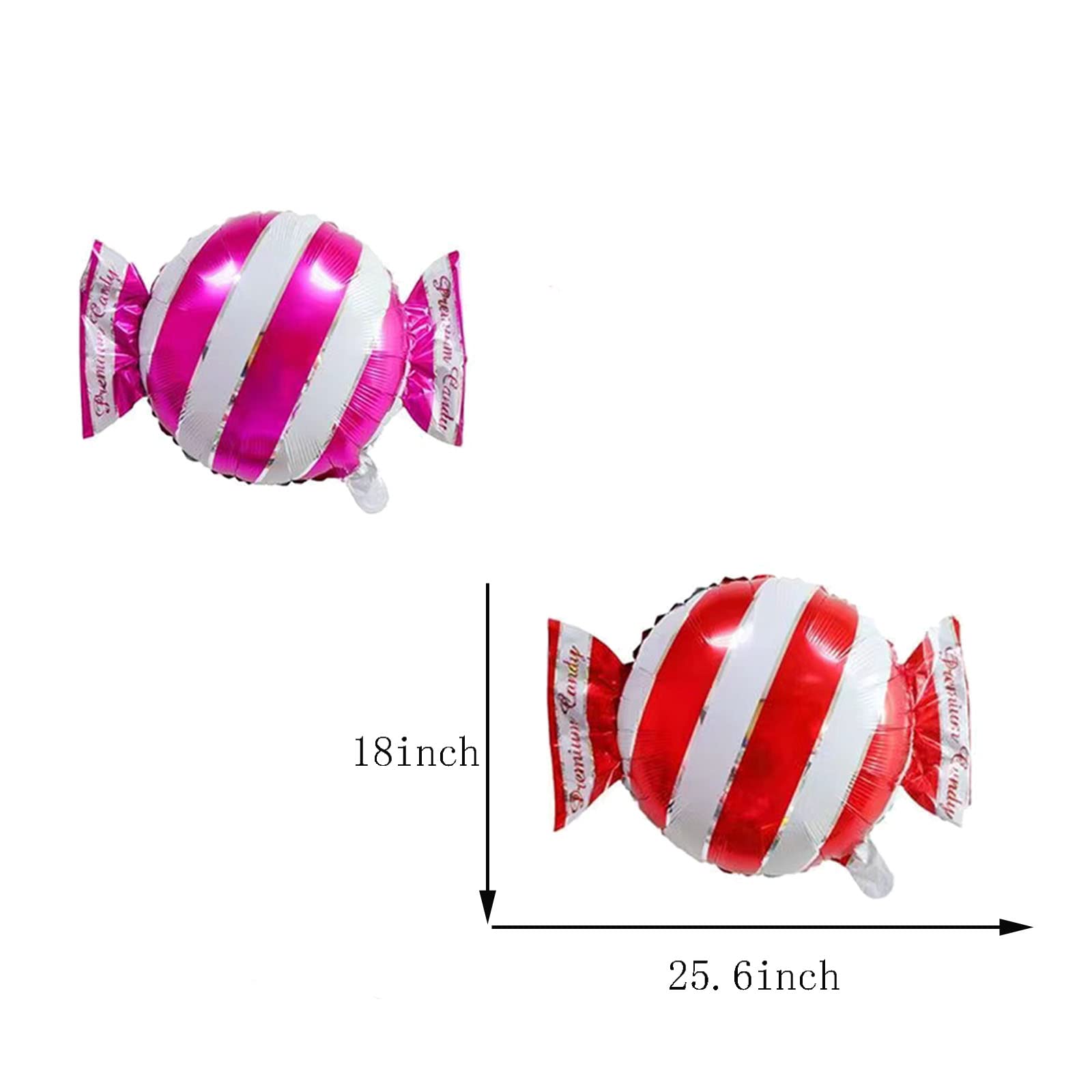 10PCS Sweet Candy Balloon Set Candies Theme Swirl Helium Mylar Foil Balloons Party Birthday Decor Supplies Candy Foil Balloons Spiral Mylar Balloons for Party Decoration