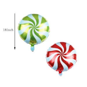 10PCS Sweet Candy Balloon Set Candies Theme Swirl Helium Mylar Foil Balloons Party Birthday Decor Supplies Candy Foil Balloons Spiral Mylar Balloons for Party Decoration