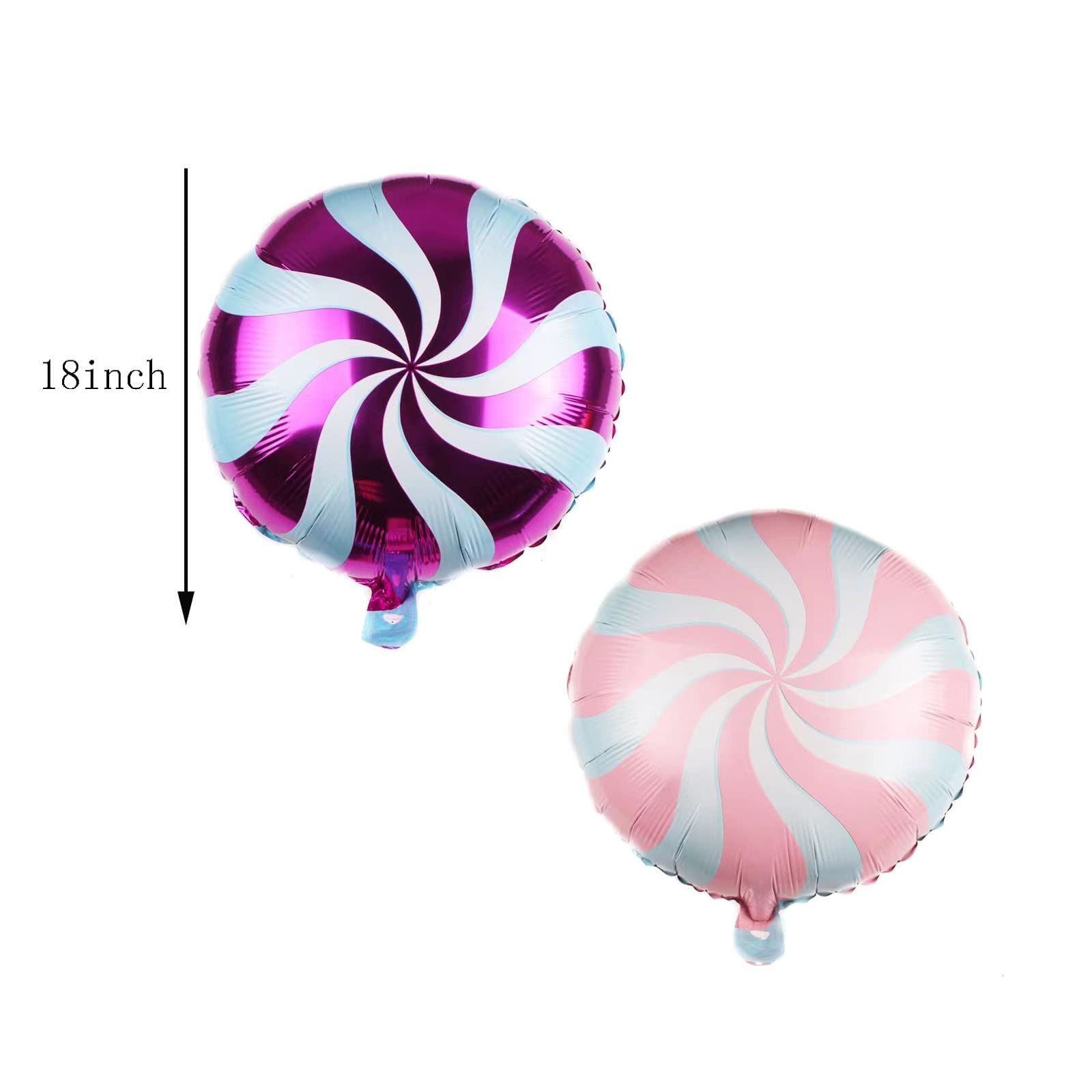 10PCS Sweet Candy Balloon Set Candies Theme Swirl Helium Mylar Foil Balloons Party Birthday Decor Supplies Candy Foil Balloons Spiral Mylar Balloons for Party Decoration