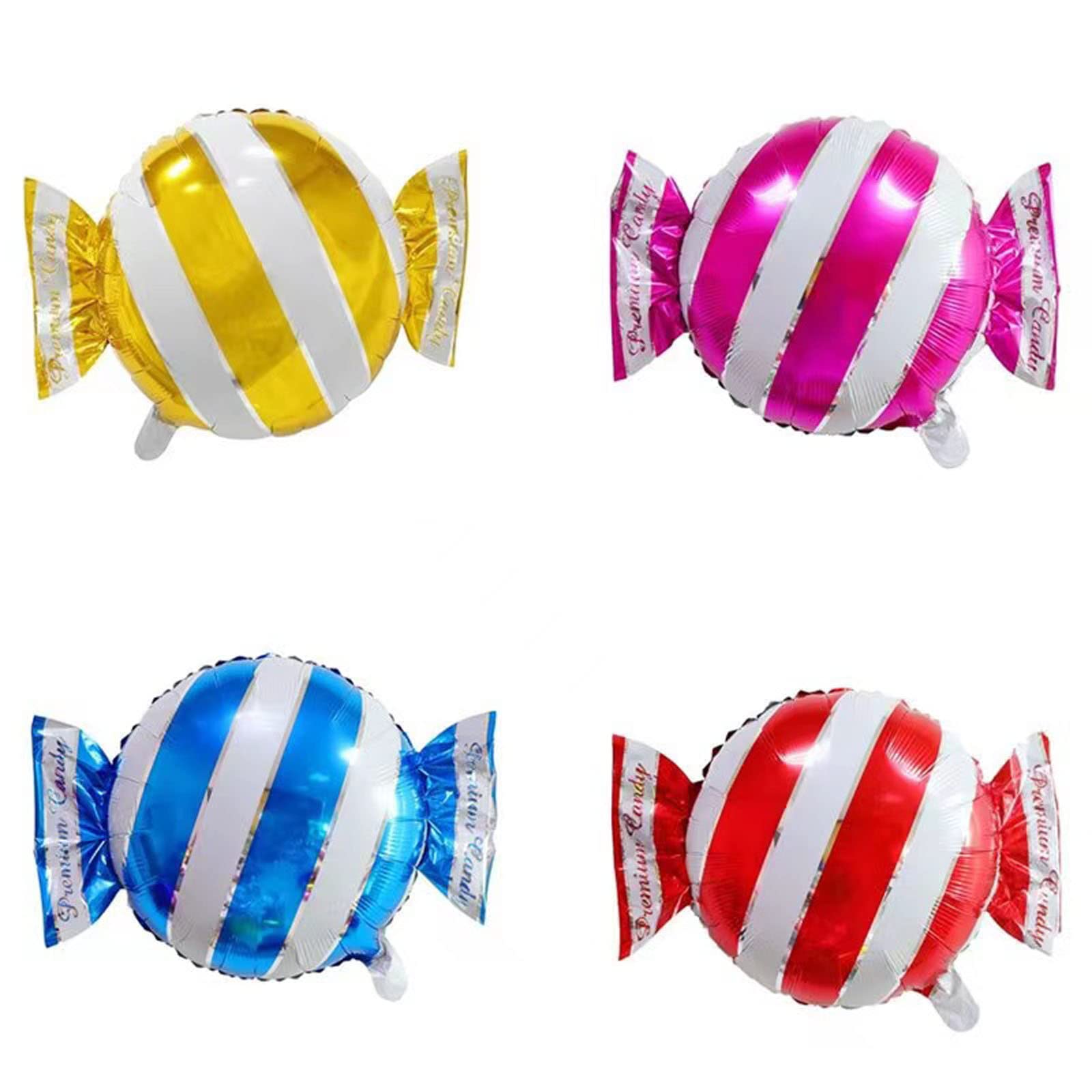 10PCS Sweet Candy Balloon Set Candies Theme Swirl Helium Mylar Foil Balloons Party Birthday Decor Supplies Candy Foil Balloons Spiral Mylar Balloons for Party Decoration