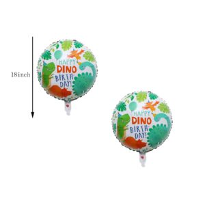 5Pcs 35 Inch Dinosaur Balloons Birthday Decoration for Kids Green Foil Happy Birthday Dino Balloon for Wild One Baby Shower Jungle Safari Animal World Themed Party Decoration