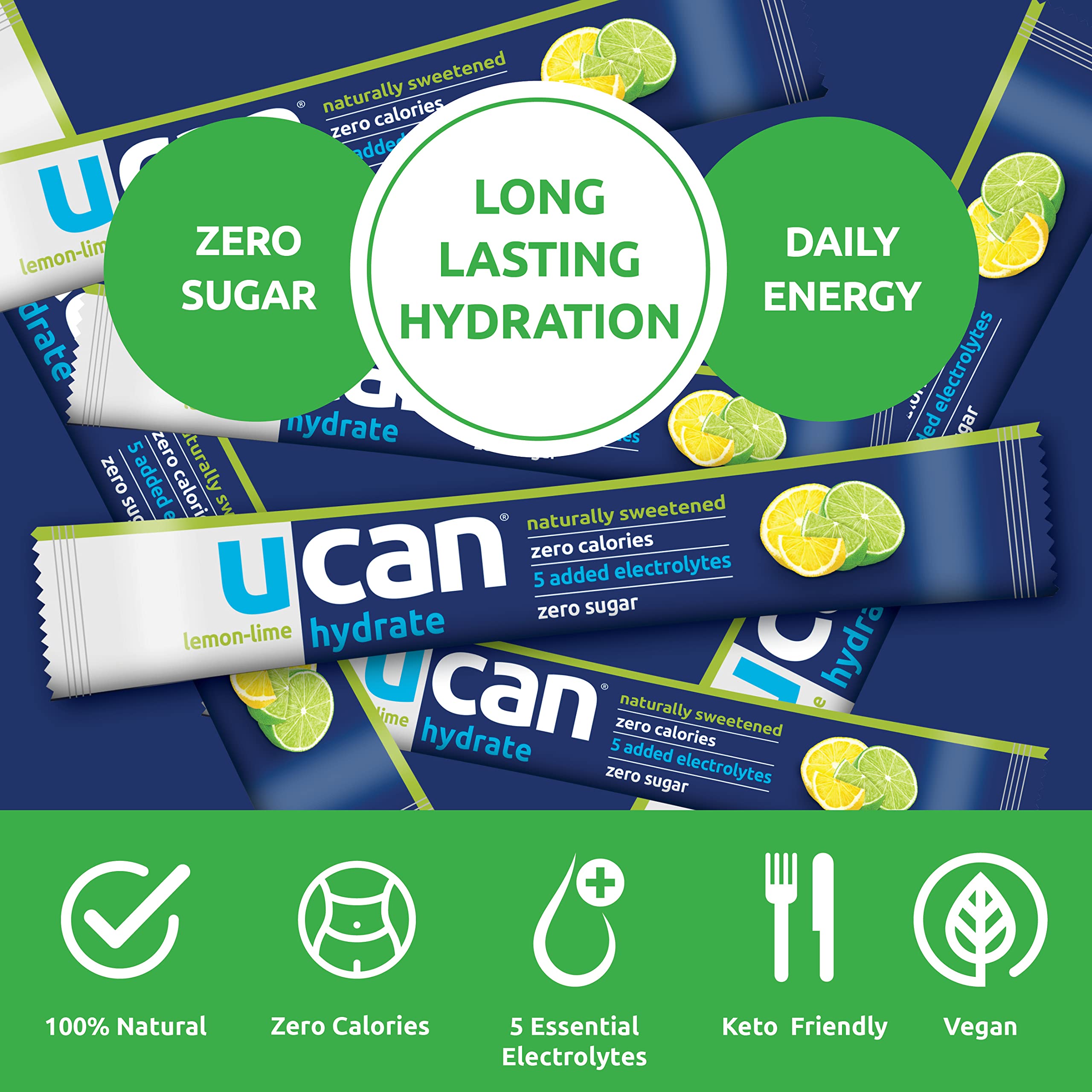 UCAN Strawberry Banana Edge, Chocolate Almond Bars, & Lemon Lime Hydrate - Sugar Free Pre Workout Powder for Men & Women Bundle - No Added Sugar, Soy-Free, Non-GMO, Vegan, Gluten-Free, & Keto-Friendly