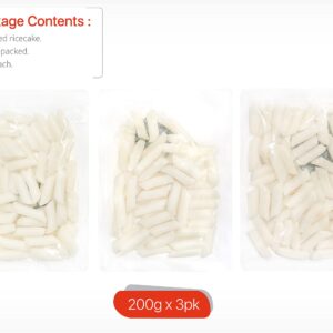 Korean Rice Cake Tteokbokki Stick, Vegan Non-GMO Gluten-Free Tteok Pre-sliced 떡볶이 21.16 oz by Somshi - 3 Individual Packs (3 Count, Pack of 1)