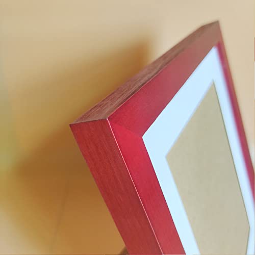 KELE MODEL 8x10 Picture Frames RED Solid Wood Frame, Plastic Panel (Film Needs to be Removed) Table or Wall.Front Window Opening 7.5x9.5 inch.