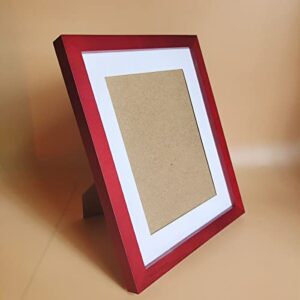 KELE MODEL 8x10 Picture Frames RED Solid Wood Frame, Plastic Panel (Film Needs to be Removed) Table or Wall.Front Window Opening 7.5x9.5 inch.