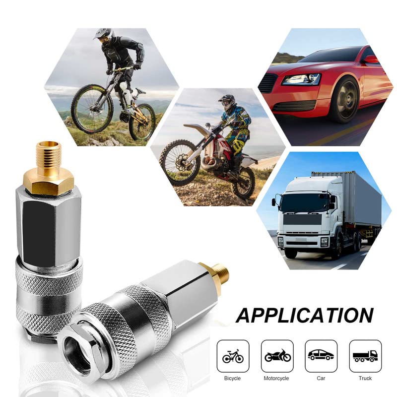 V2ine 1Pack Tire Inflator Electric Portable Air Compressor Adapter,Schrader Valve to 3 in 1 Quick Connector Coupler, Covert Your Air Pump to Pneumatic Tools Like Air Blow Gun, Air Wrench,Sander etc