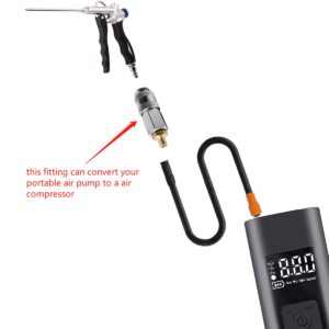 V2ine 1Pack Tire Inflator Electric Portable Air Compressor Adapter,Schrader Valve to 3 in 1 Quick Connector Coupler, Covert Your Air Pump to Pneumatic Tools Like Air Blow Gun, Air Wrench,Sander etc