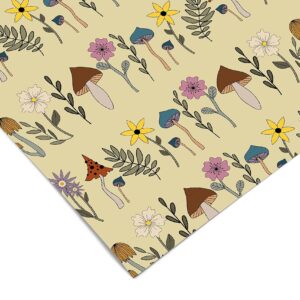 Mushroom and Floral Contact Paper | Shelf Liner | Drawer Liner | Peel Stick Paper 1495 24in x 96ft (8ft)