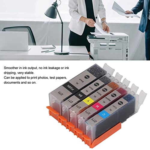 Hilitand Ink Cartridge 5 Color Printing Accessory Part Stable Printing Ink Cartridge for Printing Photos, Test Papers, Documents