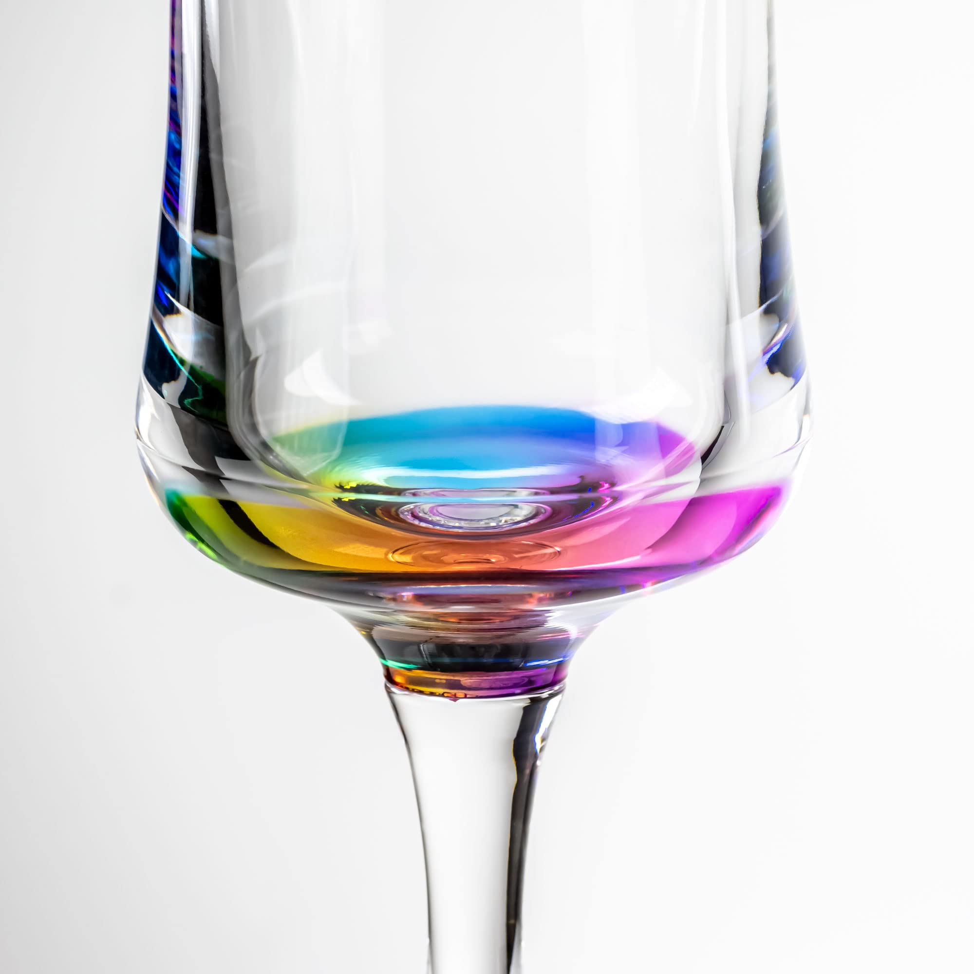 Teardrop 8oz Rainbow Acrylic Wine Glasses | Set of 6 | 8oz Stemware | Shatter Resilient | Safe for outdoor entertaining | Great for everyday use | Perfect for Cocktails