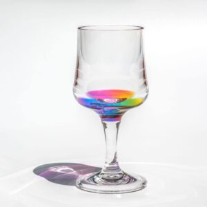 Teardrop 8oz Rainbow Acrylic Wine Glasses | Set of 6 | 8oz Stemware | Shatter Resilient | Safe for outdoor entertaining | Great for everyday use | Perfect for Cocktails