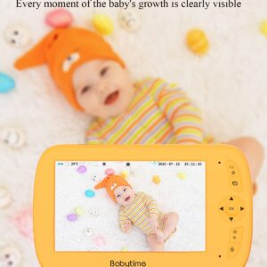 BabyTime Baby Monitor, 1080P Baby Camera Monitor No WiFi with 5" Display, Night Vision, Lullaby Player, Two Way Audio and VOX Mode, Temperature